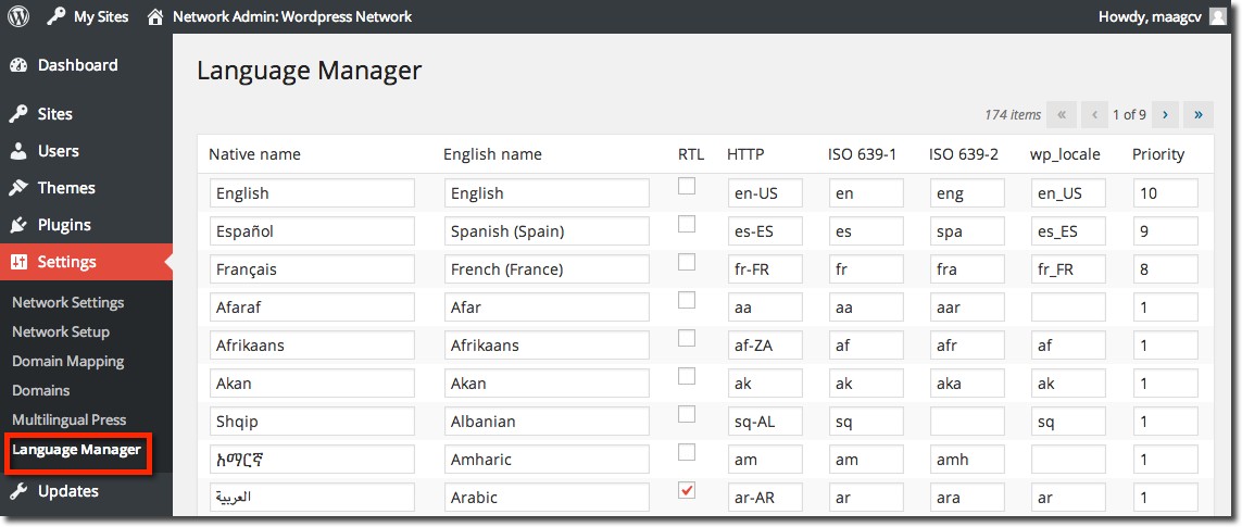 Multilingual Press Review: Create networks with multiple languages